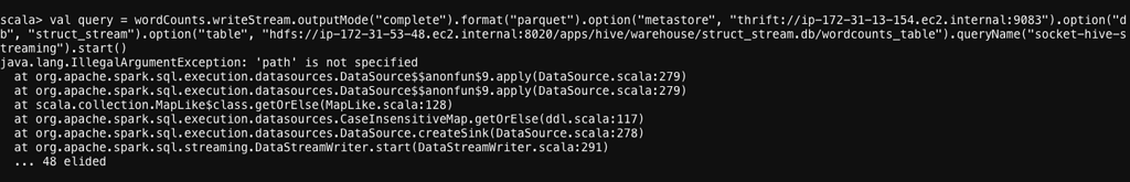 Unable to write data into Hive using Structured Streaming - Apache ... Unable to write data into Hive using Structured Streaming - Apache ...